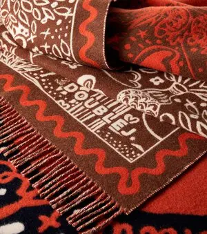 La DoubleJ Ionic Wool And Cashmere Intarsia Blanket