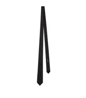 TOM FORD Mulberry Silk Jacquard Tie Black