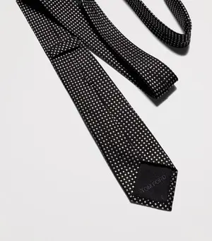 TOM FORD Mulberry Silk Jacquard Tie - Black