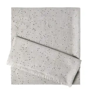 Brunello Cucinelli Cashmere-silk Embellished Scarf - Grey