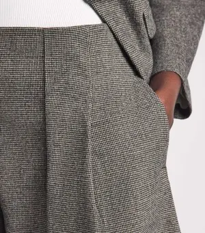 Sandro Houndstooth Pleated Shorts