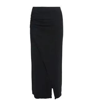 Sandro Wool-cashmere Midi Skirt - Black