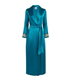 Loretta Caponi Silk Lace-trimmed Il Degarde Robe