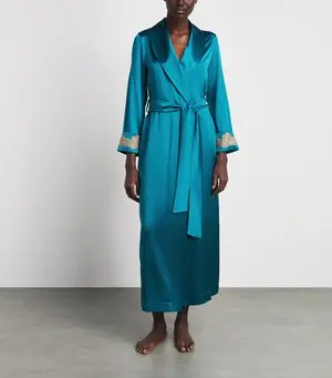 Loretta Caponi Silk Lace-trimmed Il Degarde Robe