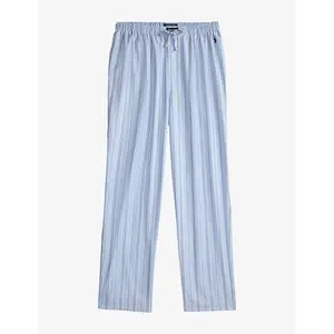 Polo Ralph Lauren Striped Logo-embroidered Cotton Pyjama Bottoms - Blue White Multi Stripe