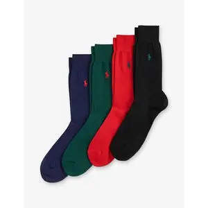 Polo Ralph Lauren 4-pack Rib-knit Wool-blend Socks - Multi