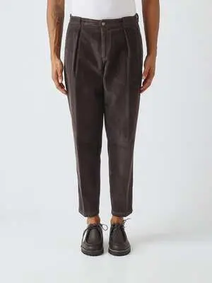 BRIGLIA 1949 Slim Fit Pleated Corduroy Chino Trousers - Dark
