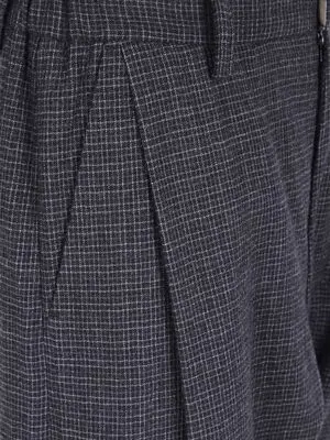 ZIGGY CHEN Wide-leg Check Virgin Wool Trousers