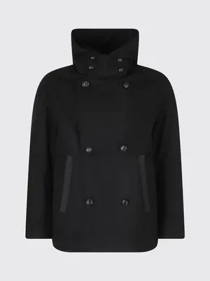 DUNO Double-breasted Short Coat In Virgin Wool With A High Neck