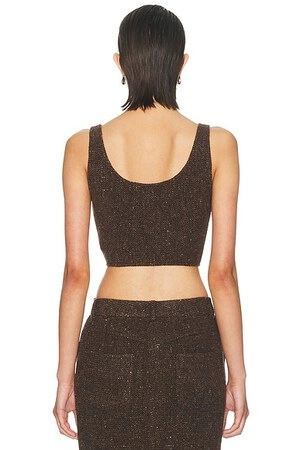 Ralph Lauren Textured Tweed Sleeveless Blouse