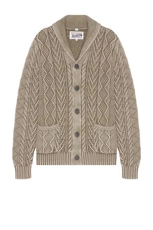 SCHOTT Cable Knit Cardigan