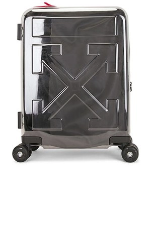Off-White Quote Arrow Trolley Luggage + Stickers - Transparent