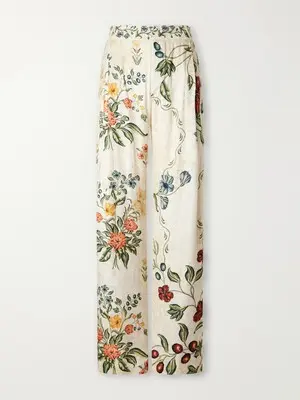 Agua Bendita Virtud Isolda Floral-jacquard Straight-leg Pants