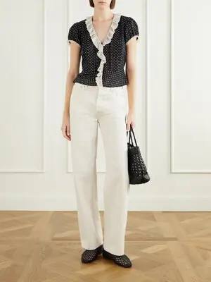 DÔEN Orella Lace-trimmed Organic Cotton-voile Blouse