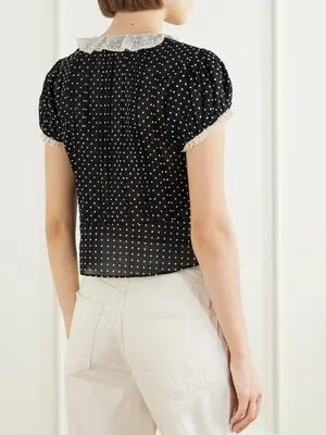 DÔEN Orella Lace-trimmed Organic Cotton-voile Blouse