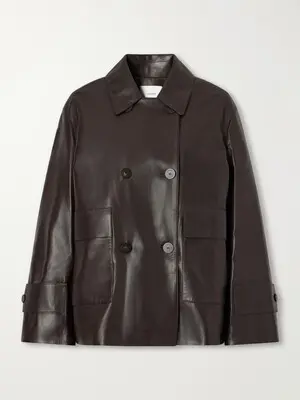 JOSEPH Delia Double-breasted Leather Jacket - Multi