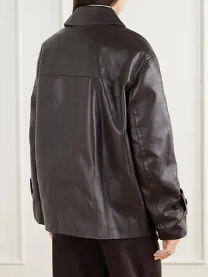 JOSEPH Delia Double-breasted Leather Jacket