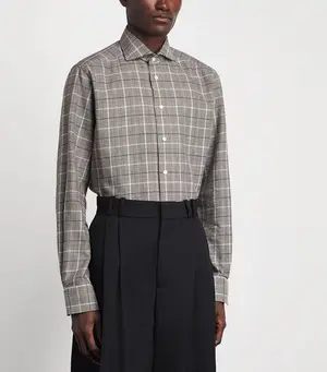 Eton Cotton-silk-cashmere Check Shirt