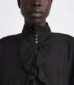 Polo Ralph Lauren Mulberry Silk Ruffled Shirt
