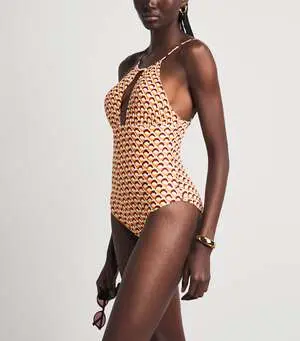 Melissa Odabash Cut-out Printed Surfside Swimsuit