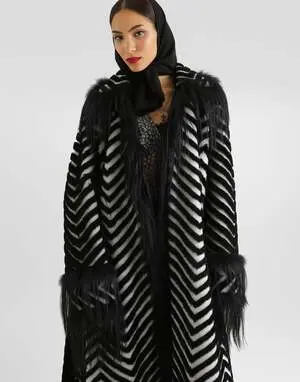 Dolce & Gabbana Shearling Coat Collection Multi-colored