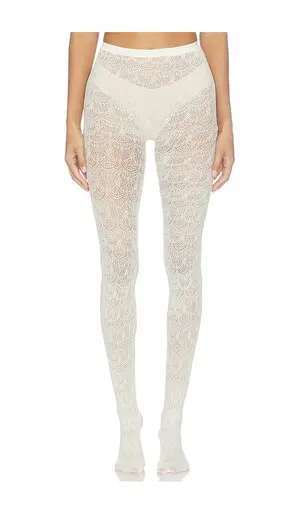 STEMS Emilia Lace Tattoo Tights - Ivory