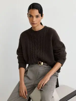 REISS Leather Croc-effect Belt