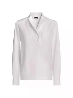 Kiton Embroidered Cotton Blouse - White