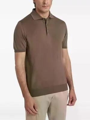 Kiton Short-sleeved Cotton Polo Shirt - Brown