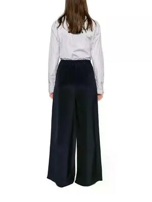 Max Mara Relaxed-fit Heavy Silk Trousers Ultramarine