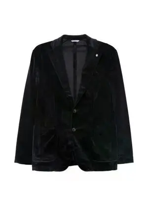MANUEL RITZ Corduroy Single-breasted Blazer - Blue