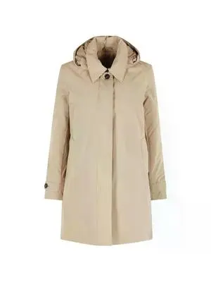 SAVE THE DUCK Hooded Single-breasted Jacket - Neutrals