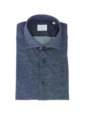 XACUS Active Micro-geometric Print Shirt - Blue