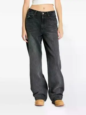KARL KANI Logo-embroidered Jeans - Black