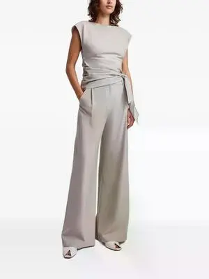 Anna Quan Ellis Knotted-waist Blouse - Grey