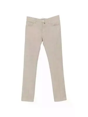 JACOB COHЁN Logo-patch Straight-leg Trousers - Neutrals