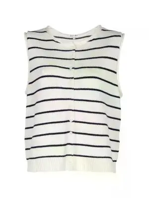 ALEX MILL Striped Button-up Vest - Neutrals