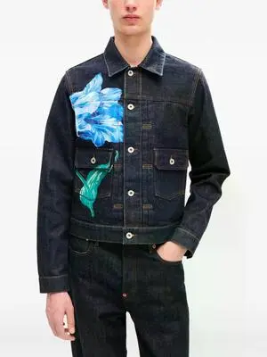 Kenzo Tulip Pleated Denim Jacket