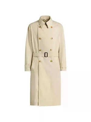 Kiton Double-breasted Trench Coat - Neutrals