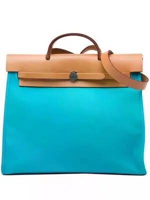 Hermès 2012 Toile Verso Herbag Zip 39 Satchel - Blue