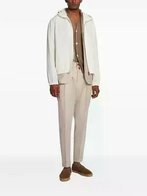 Kiton Cotton Tapered Trousers - Neutrals