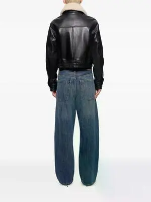 STAND STUDIO Dee Faux-fur Collar Leather Jacket