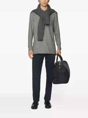 Kiton Nerano Houndstooth Flannel Shirt