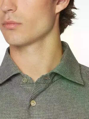 Kiton Nerano Houndstooth Flannel Shirt