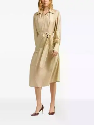 Kiton Geometric-print Silk Midi Shirt Dress