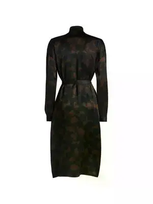 Kiton Abstract-print Scarf-neckline Midi Dress
