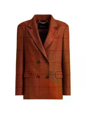 Kiton Double-breasted Check Jacket - Red