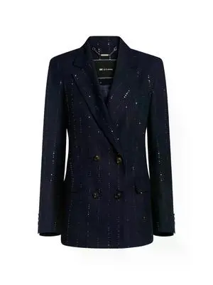 Kiton Double-breasted Sequin-embellished Blazer