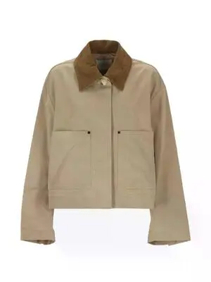 JOSEPH Aitna Contrast-collar Jacket - Neutrals