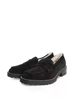 JIMMY CHOO Shearling-lined Suede Loafers
